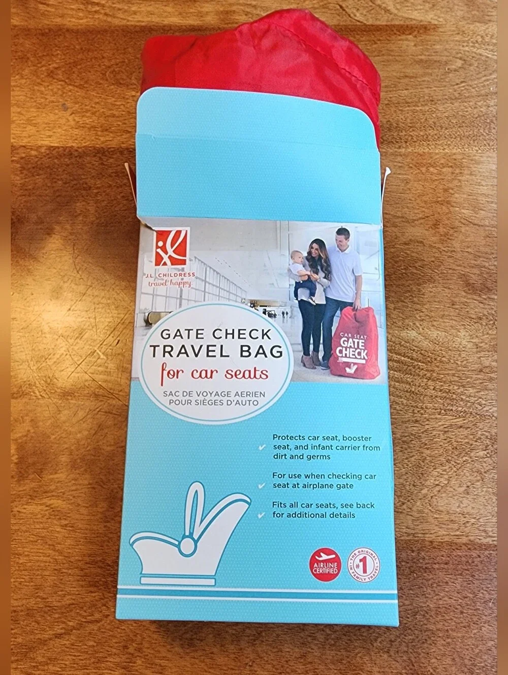 Amazon | Other | Travel Gate Check Bag In Light Blue With Red Accent ...